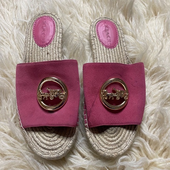 Coach | Shoes | Coach Pink Suede Espadrilles | Poshmark